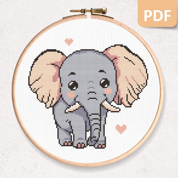 Cross Stitch Pattern Elephant - Etsy