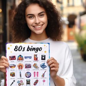 80s Party Bingo, 50 Unique Bingo Cards, Eighties Party Game, Printable ...