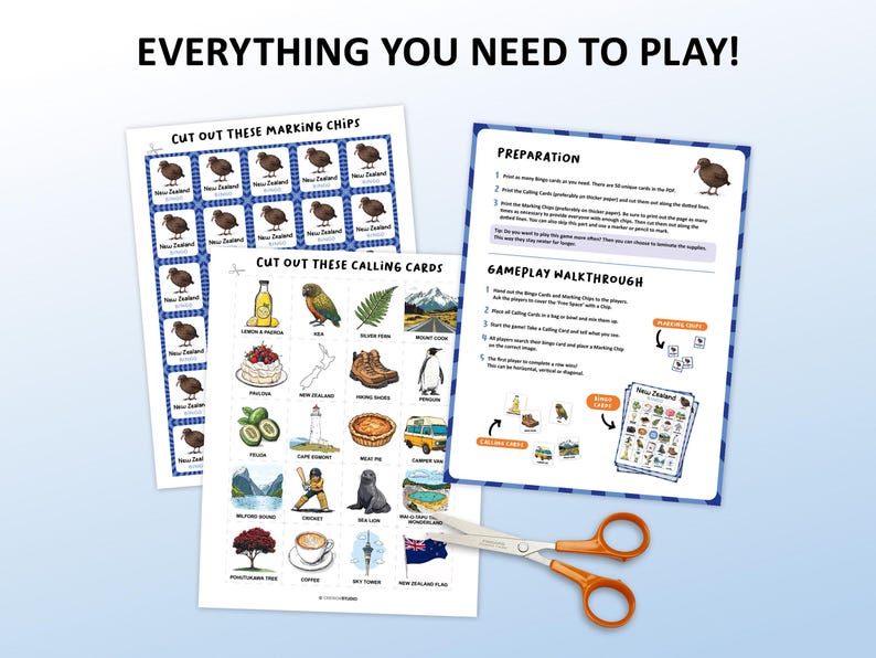 New Zealand Travel Bingo Game, 50 Bingo Cards, New Zealand Trip ...
