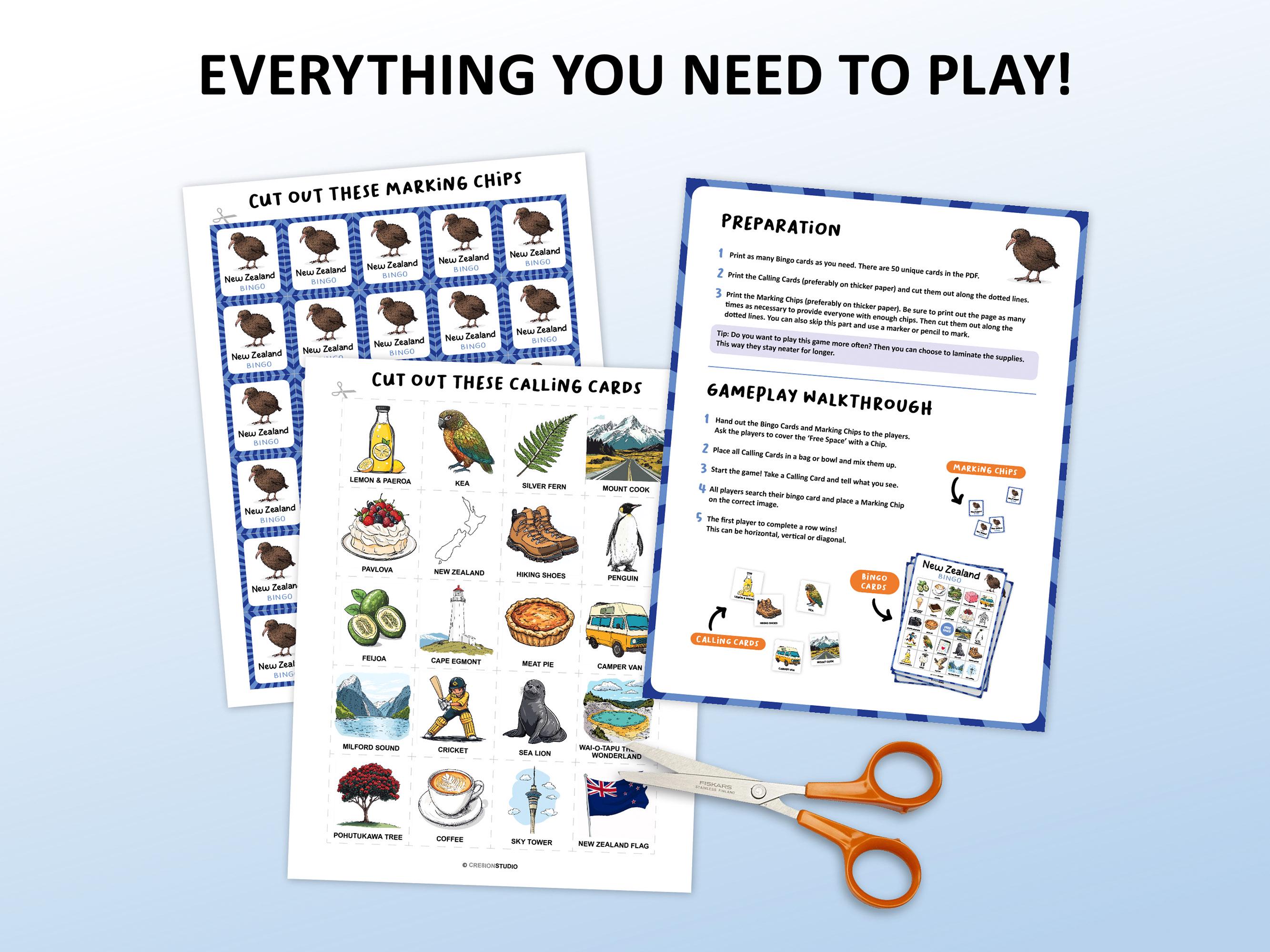 New Zealand Travel Bingo Game, 50 Bingo Cards, New Zealand Trip ...