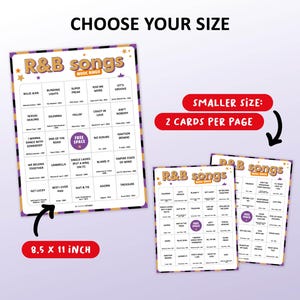 R&B Music Bingo, 100 Bingo Cards + Spotify Playlist, Birthday Party Game, 80s 90s 00s ...