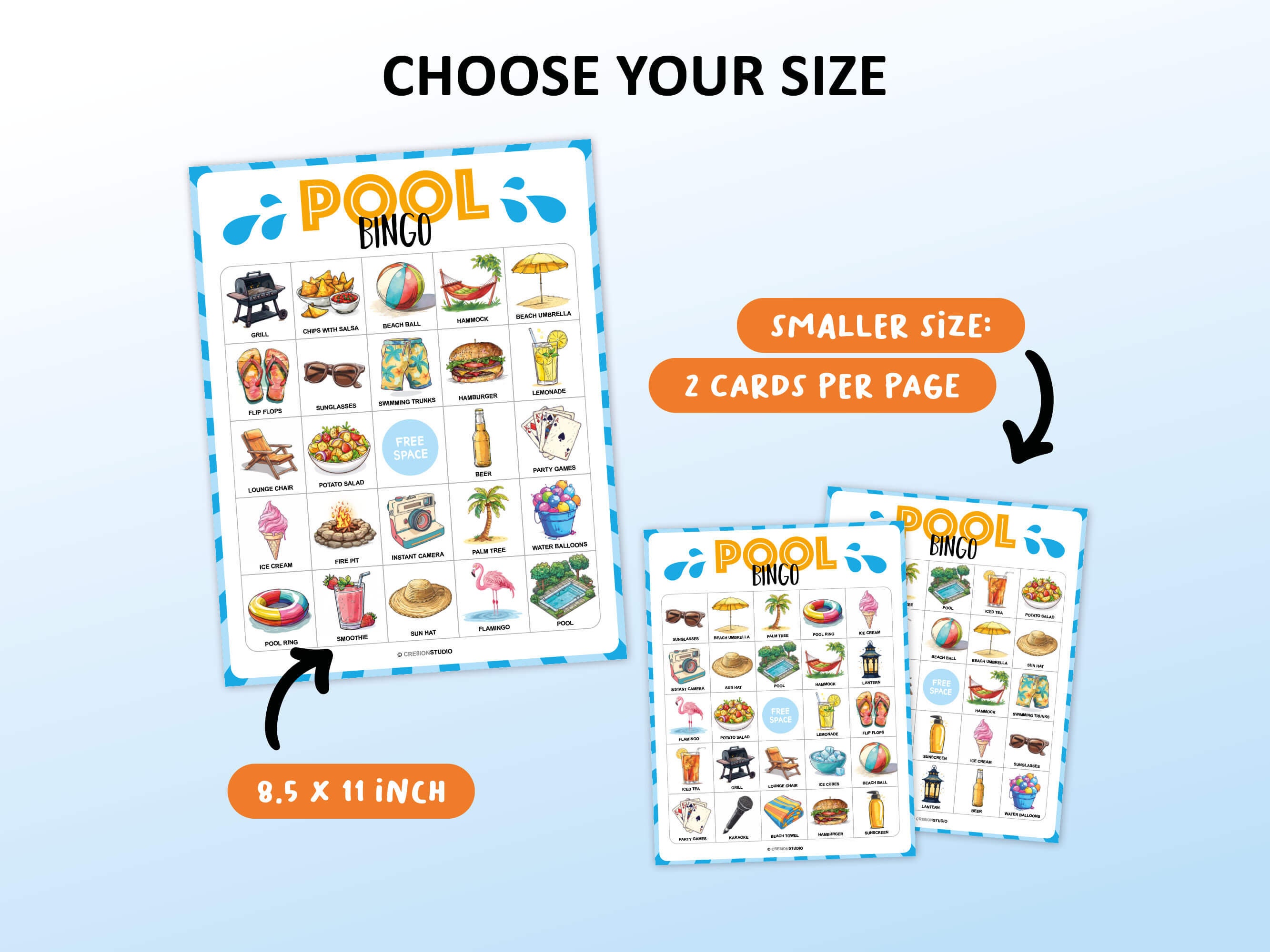 Pool Party Game, 50 Bingo Cards, Summer Activities, Digital Download ...