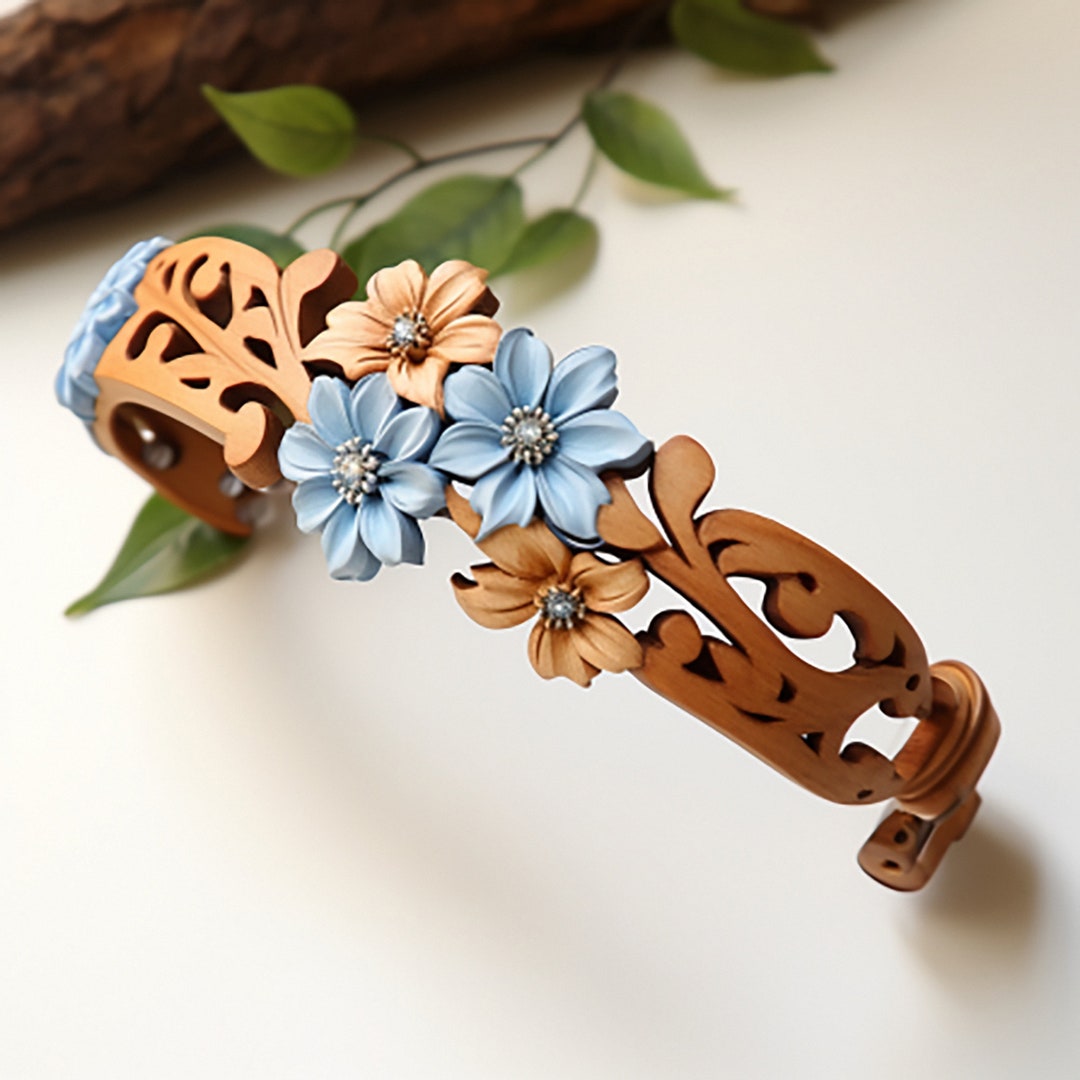 Creative Bracelet Handmade Leather Bracelet Flower Bracelet - Etsy UK