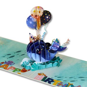 HAPPY GIFTERS Whale Pop up Birthday Card – 3D Birthday Card – Popup Birthday Card – Pop up Cards ...