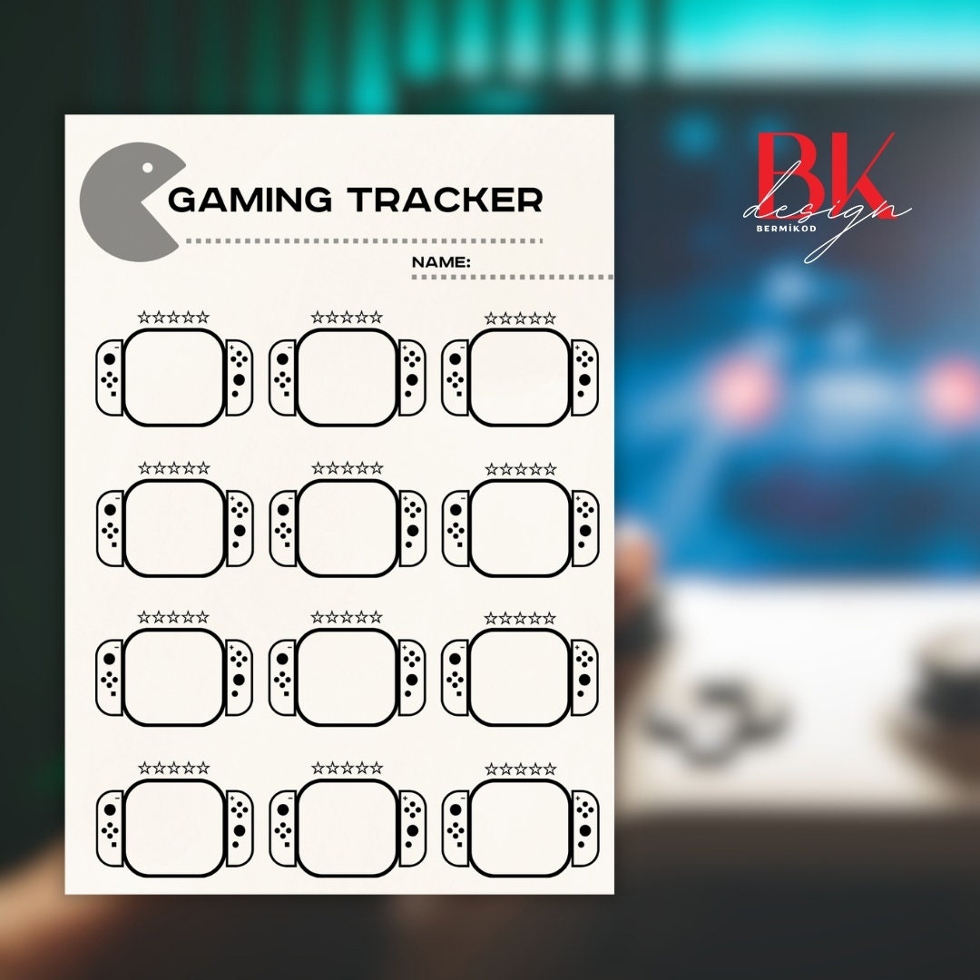 Gaming Tracker, Printable Tracker, Video Game Tracker, Gaming Planner ...