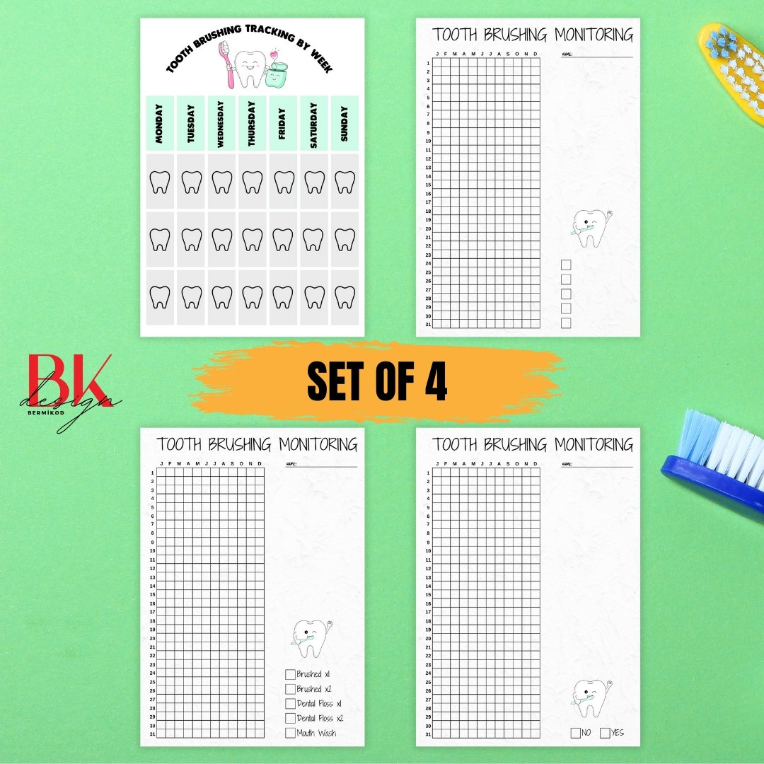 Tooth Brushing Tracker: A5 Printable Habit Tracker (digital Download ...