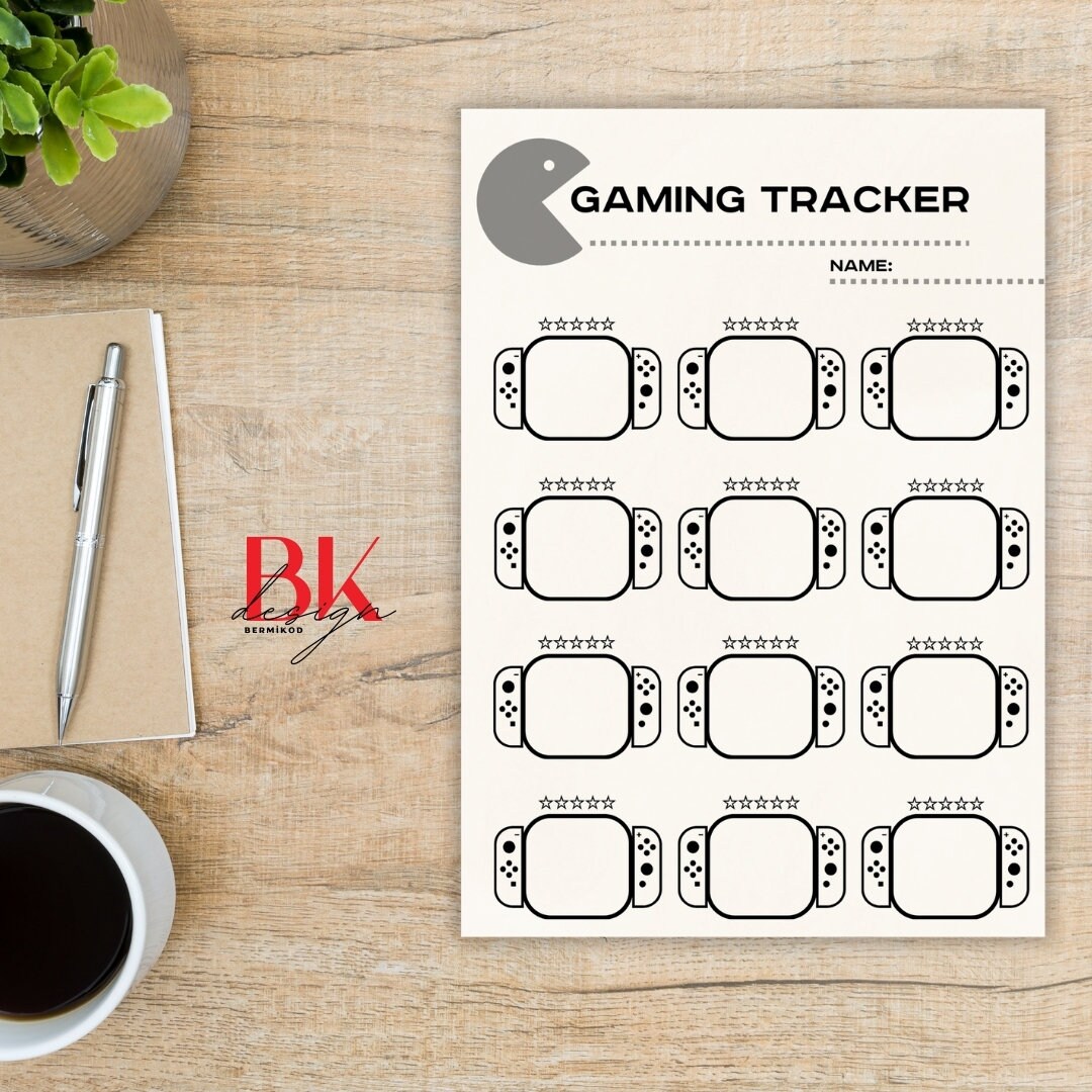 Gaming Tracker, Printable Tracker, Video Game Tracker, Gaming Planner ...