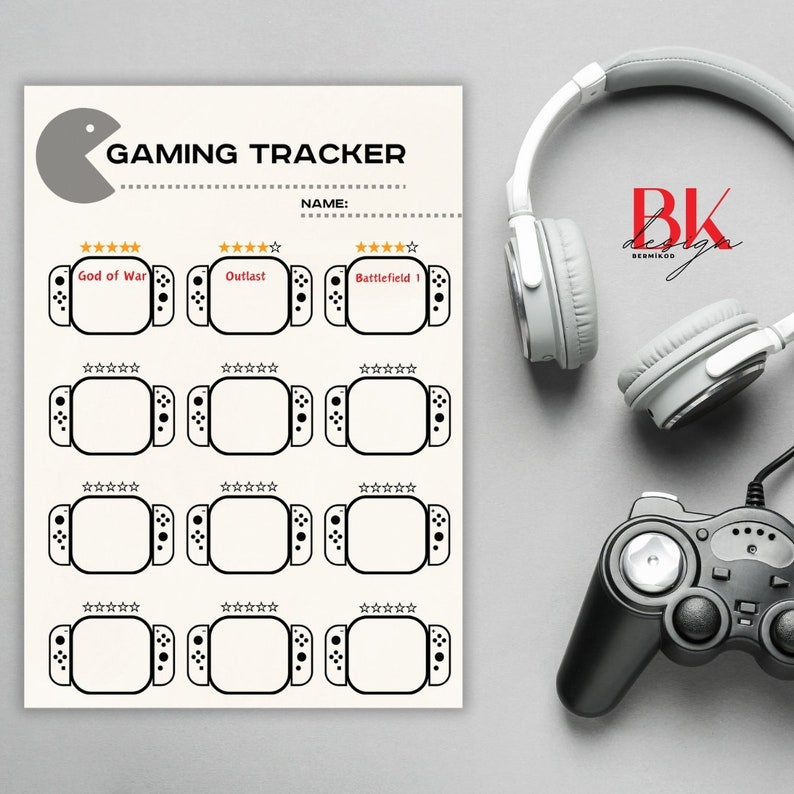 Gaming Tracker, Printable Tracker, Video Game Tracker, Gaming Planner ...
