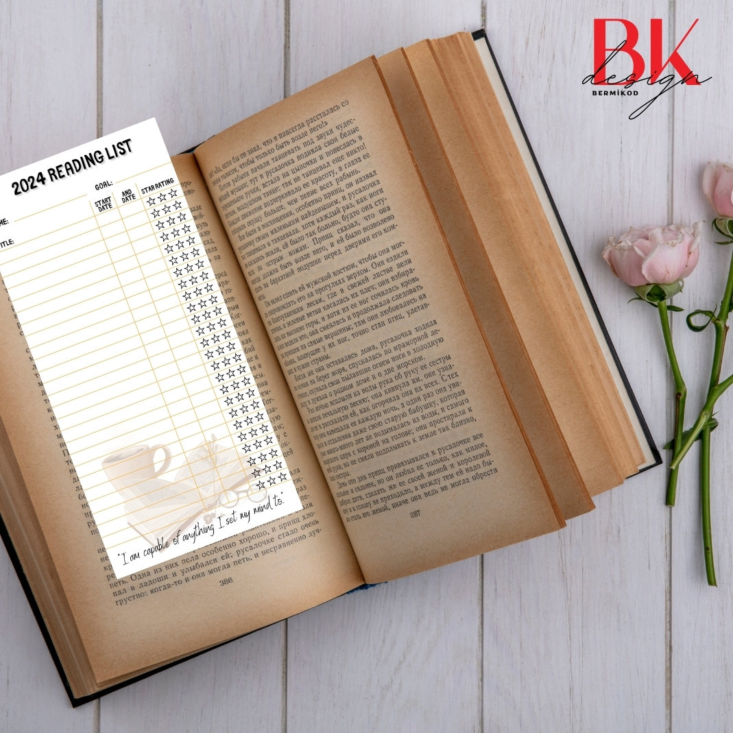 2024 Reading List Printable, Printable Reading List, Printable Bookmark ...