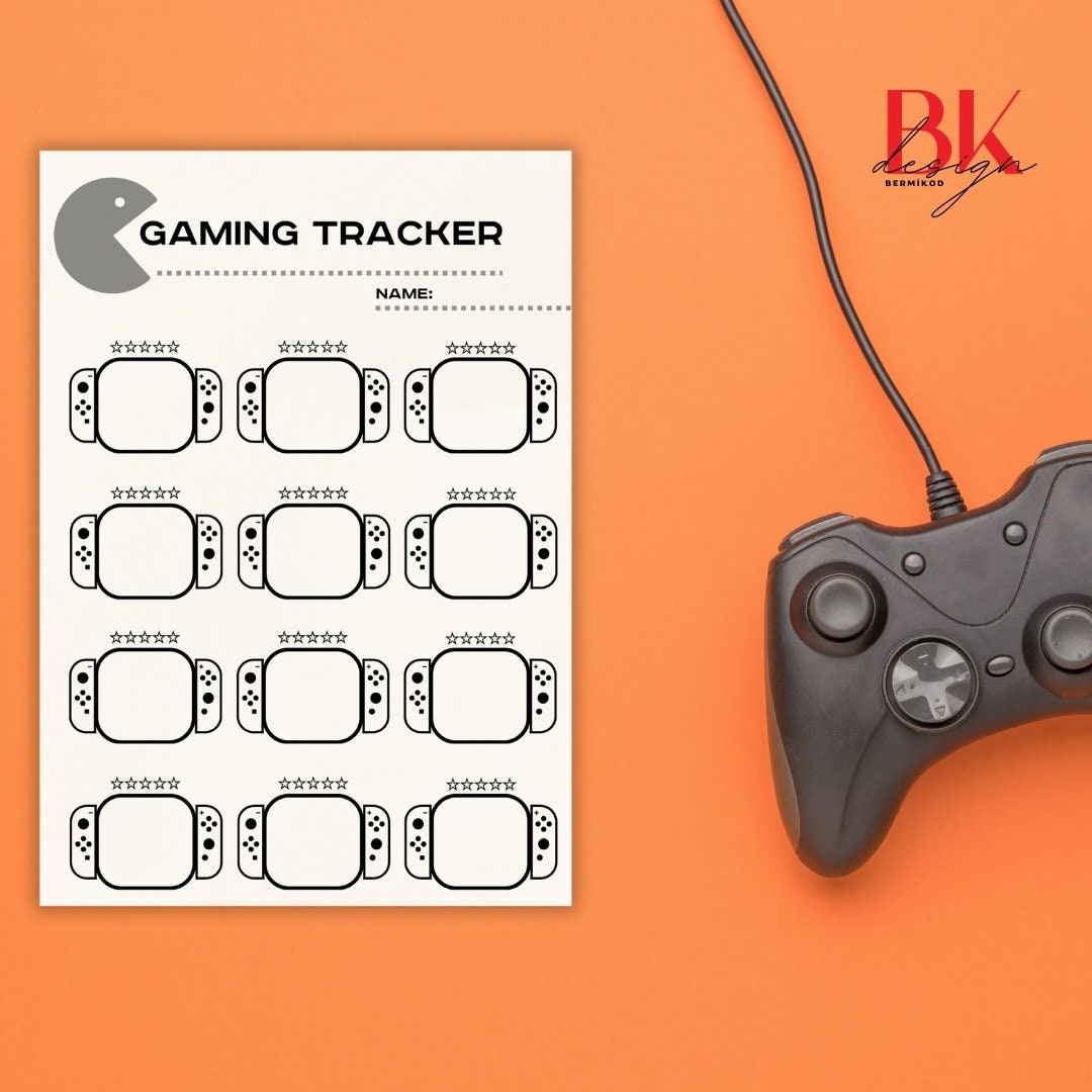 Gaming Tracker, Printable Tracker, Video Game Tracker, Gaming Planner ...