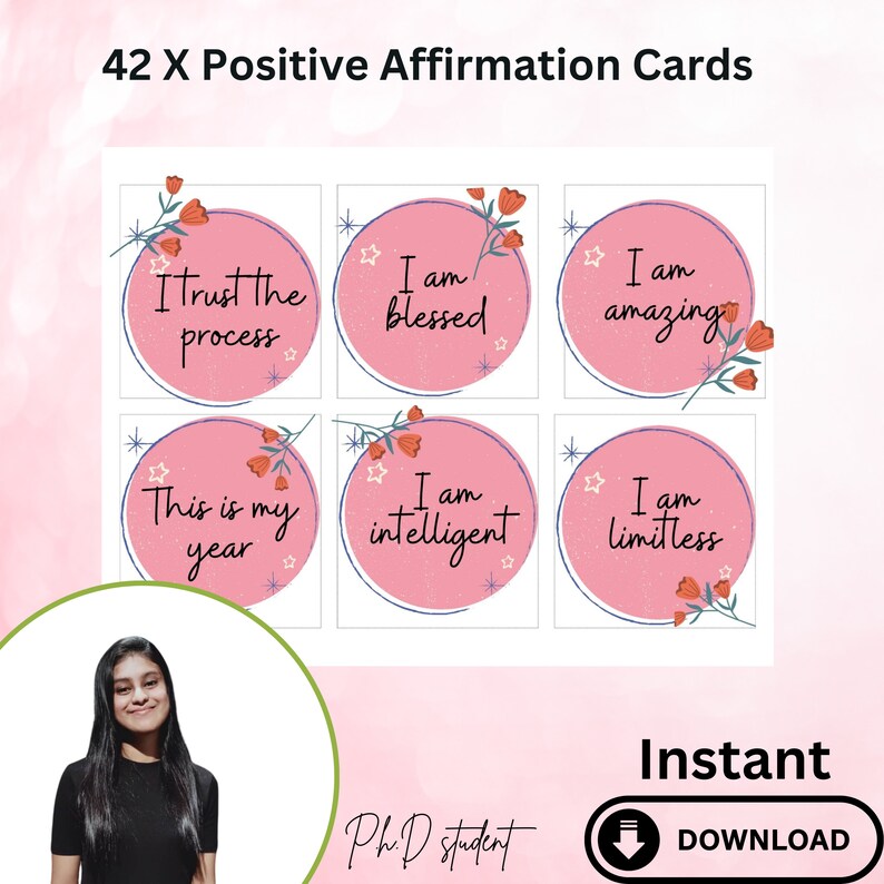 Positive Affirmation Card Printables Feeling Print Adult Daily Affirm ...