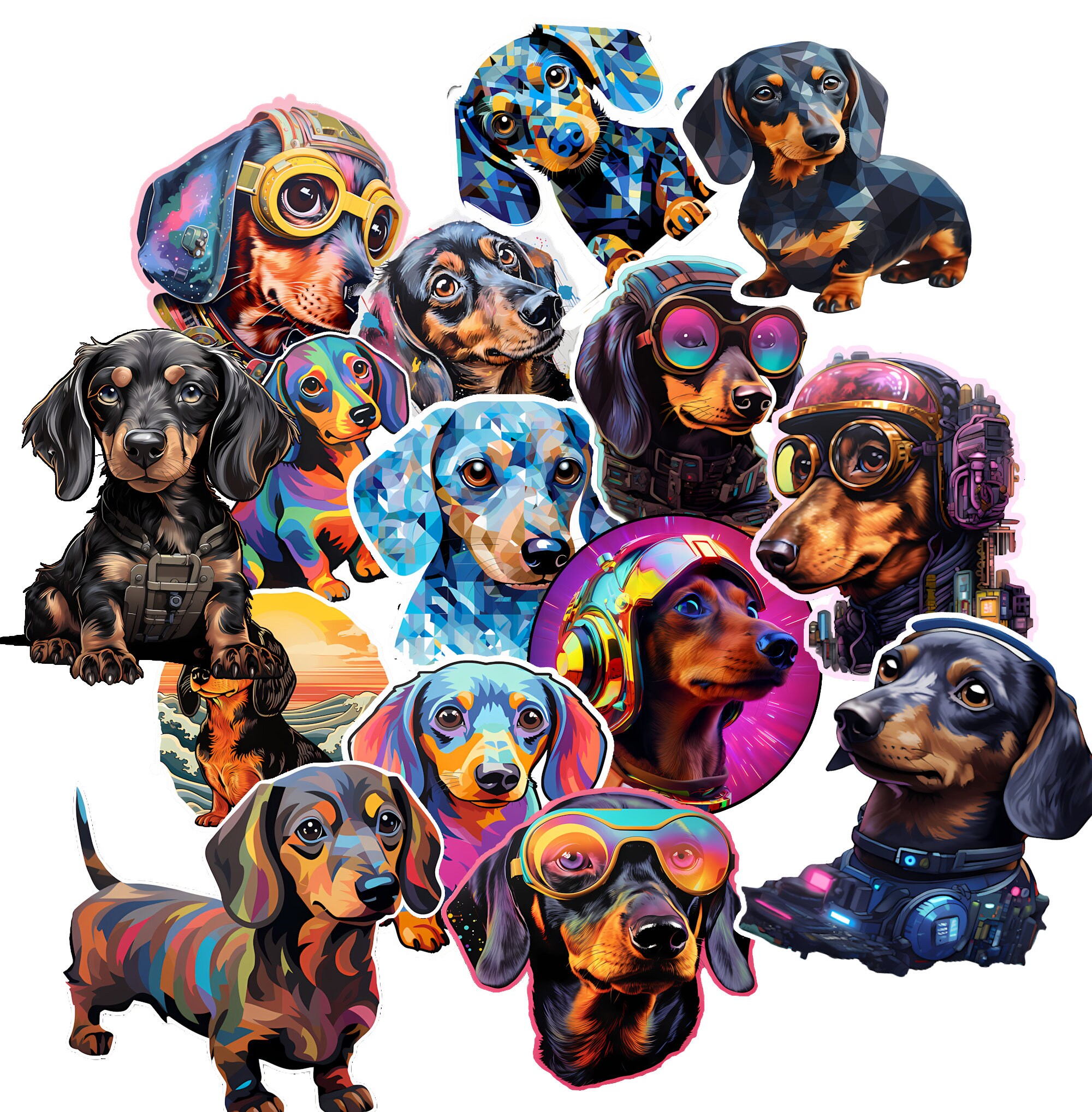 15 Cute Dachshund Dog Svg Png Eps, Commercial Use Clipart Vector ...