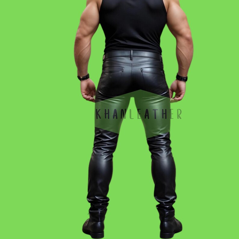 Men's Genuine Sheep Leather Pants Black Leather Pants for Man Leather ...