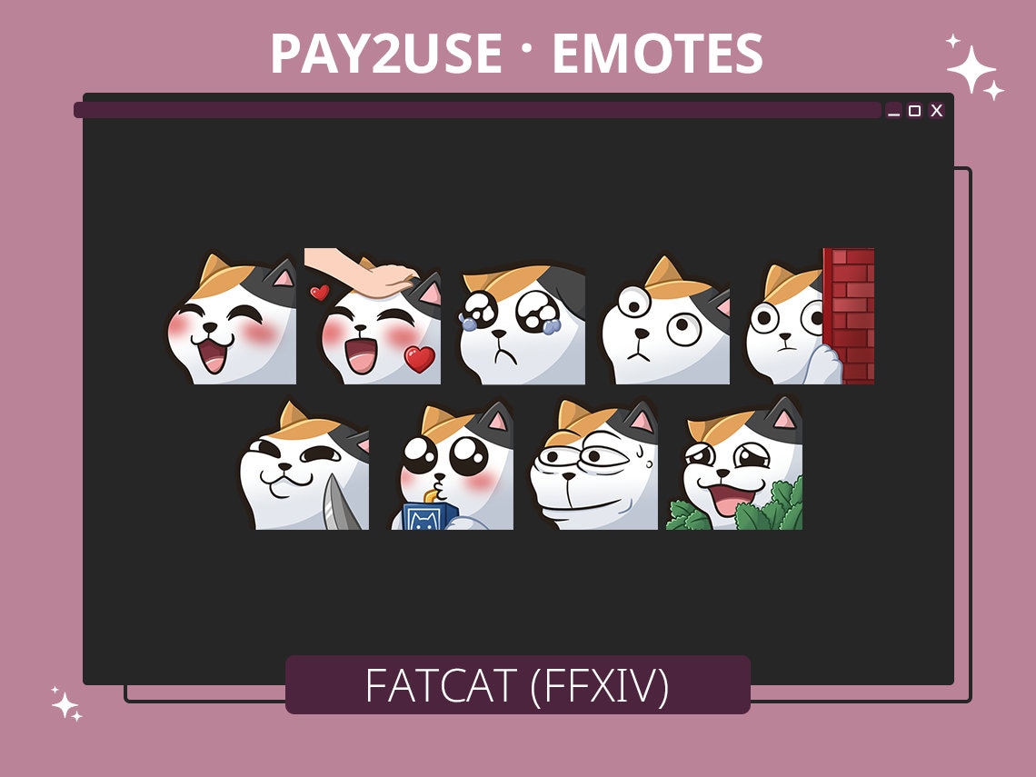 18 Fat Cat Emotes From Final Fantasy XIV 14 FFXIV Optimized for Twitch ...