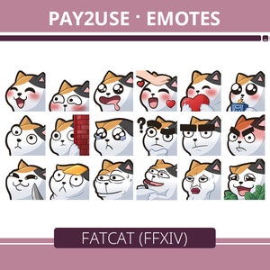 18 Fat Cat Emotes From Final Fantasy XIV 14 FFXIV Optimized for Twitch ...