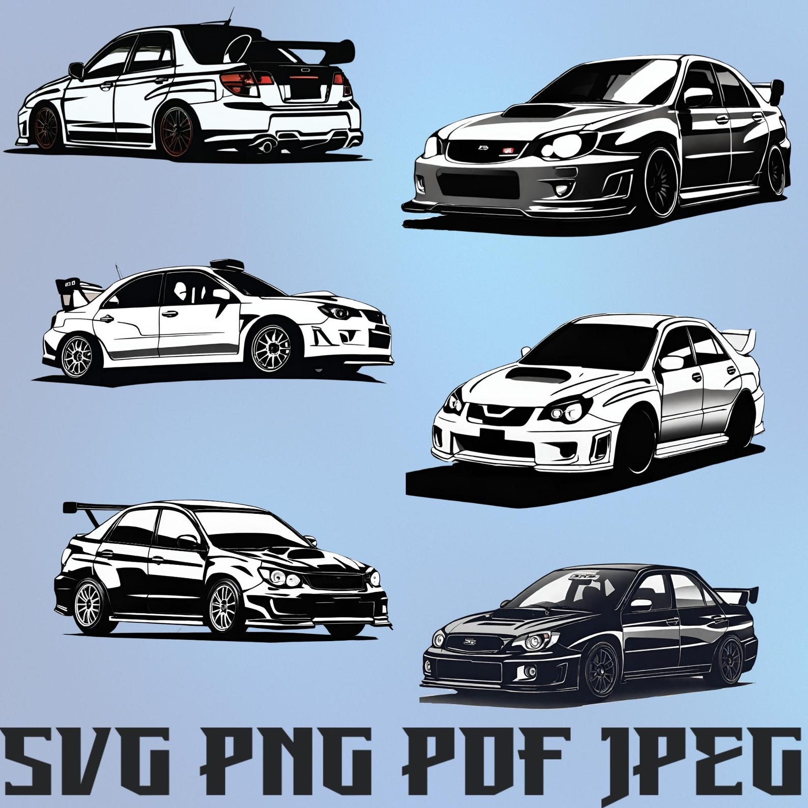 Subaru Impreza WRX STI Clip Art - Svg, Png, Pdf, Jpeg - Vector ...