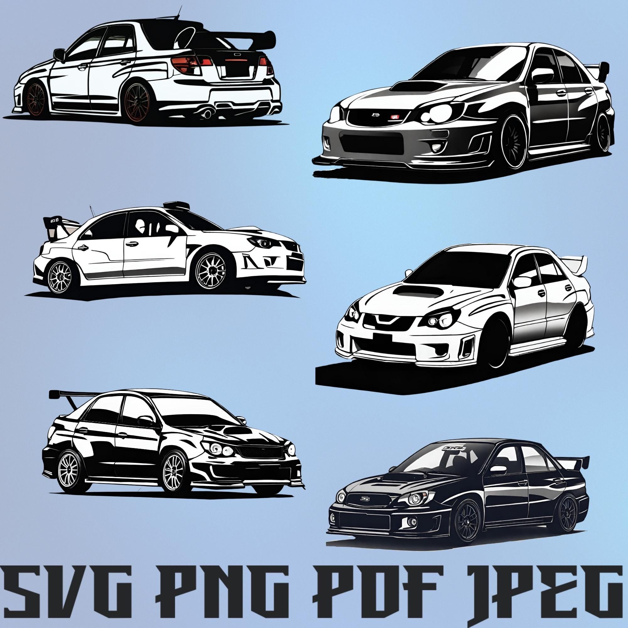 Subaru Impreza WRX STI Clip Art - Svg, Png, Pdf, Jpeg - Vector ...