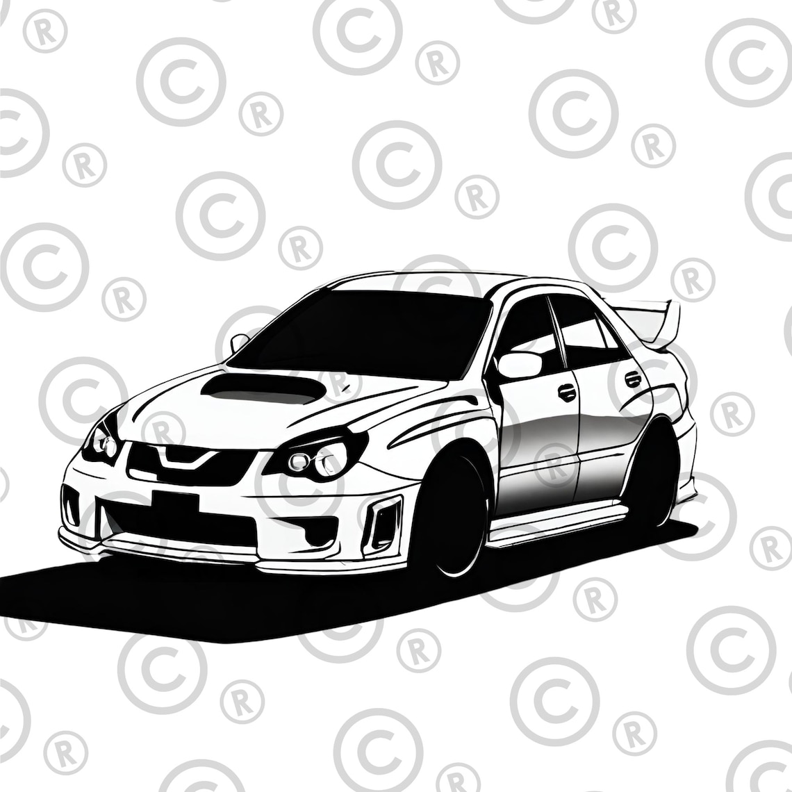 Subaru Impreza WRX STI Clip Art Svg, Png, Pdf, Jpeg Vector, Silhouette ...