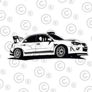 Subaru Impreza WRX STI Clip Art Svg, Png, Pdf, Jpeg Vector, Silhouette ...