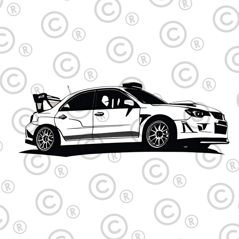 Subaru Impreza WRX STI Clip Art Svg, Png, Pdf, Jpeg Vector, Silhouette ...