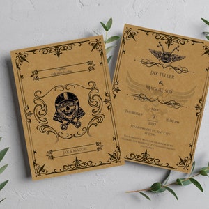 Harley Davidson Wedding Invitations Template - Harley Motorcycle Lovers ...