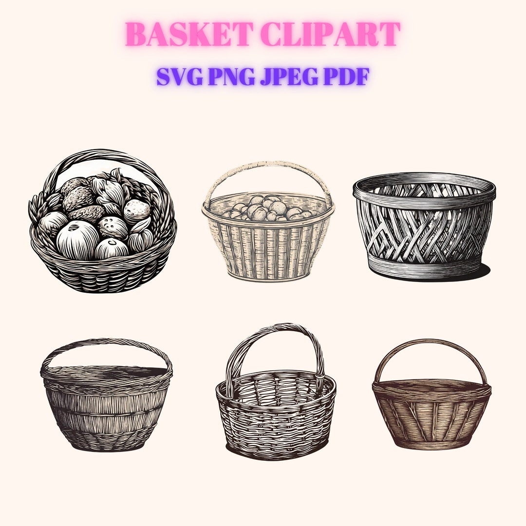 Basket Svg, Png, Pdf, Jpeg, Clipart, Artfiles, Vector, Silhouette ...