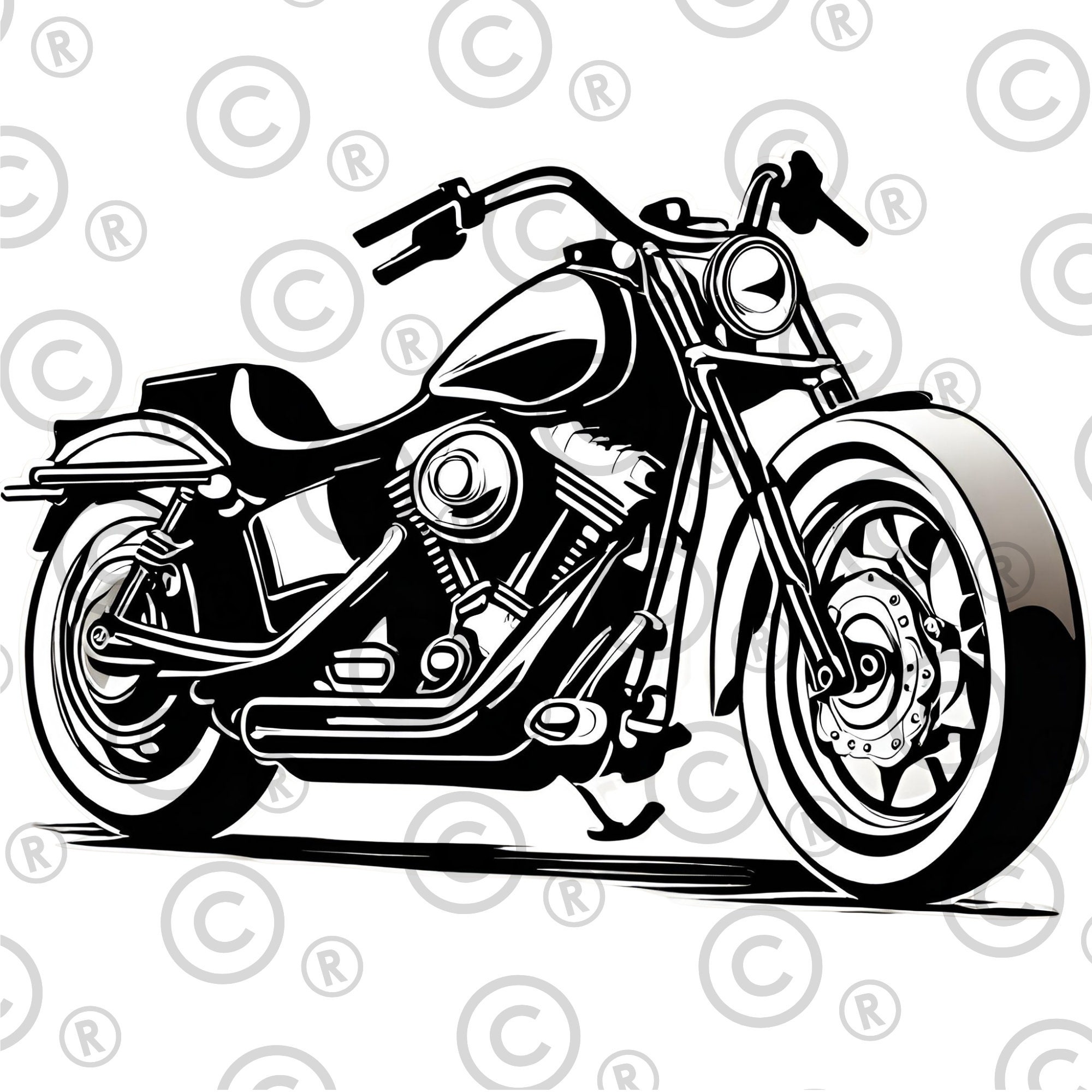 Harley Davidson Chopper SVG Bundle – Vintage Motorcycle Clipart – Biker ...
