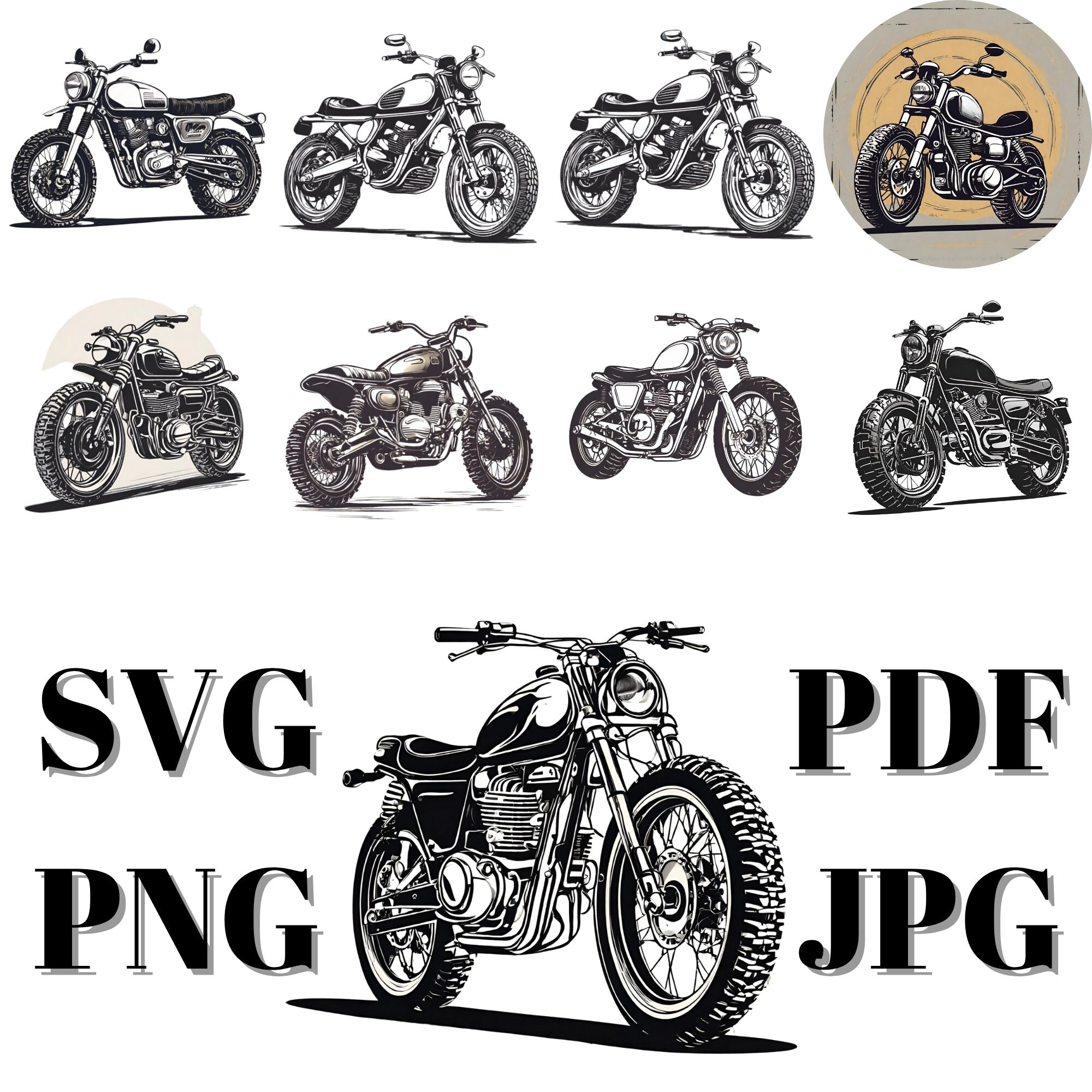Scrambler Motorcycle Clipart Scrambler Svg Design Motorcycle Lovers Art ...