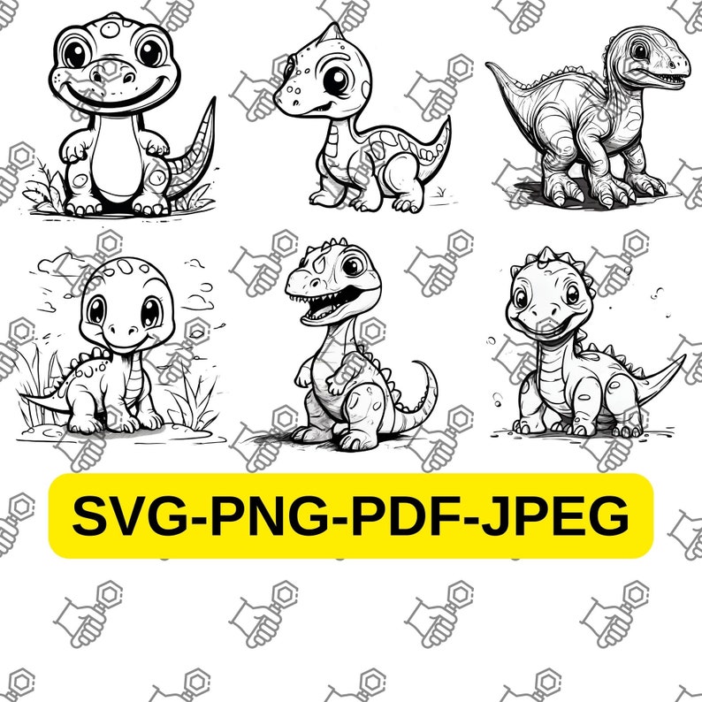 Baby Dinosaur Clipart Set Baby Dino SVG Cutting File for - Etsy Australia