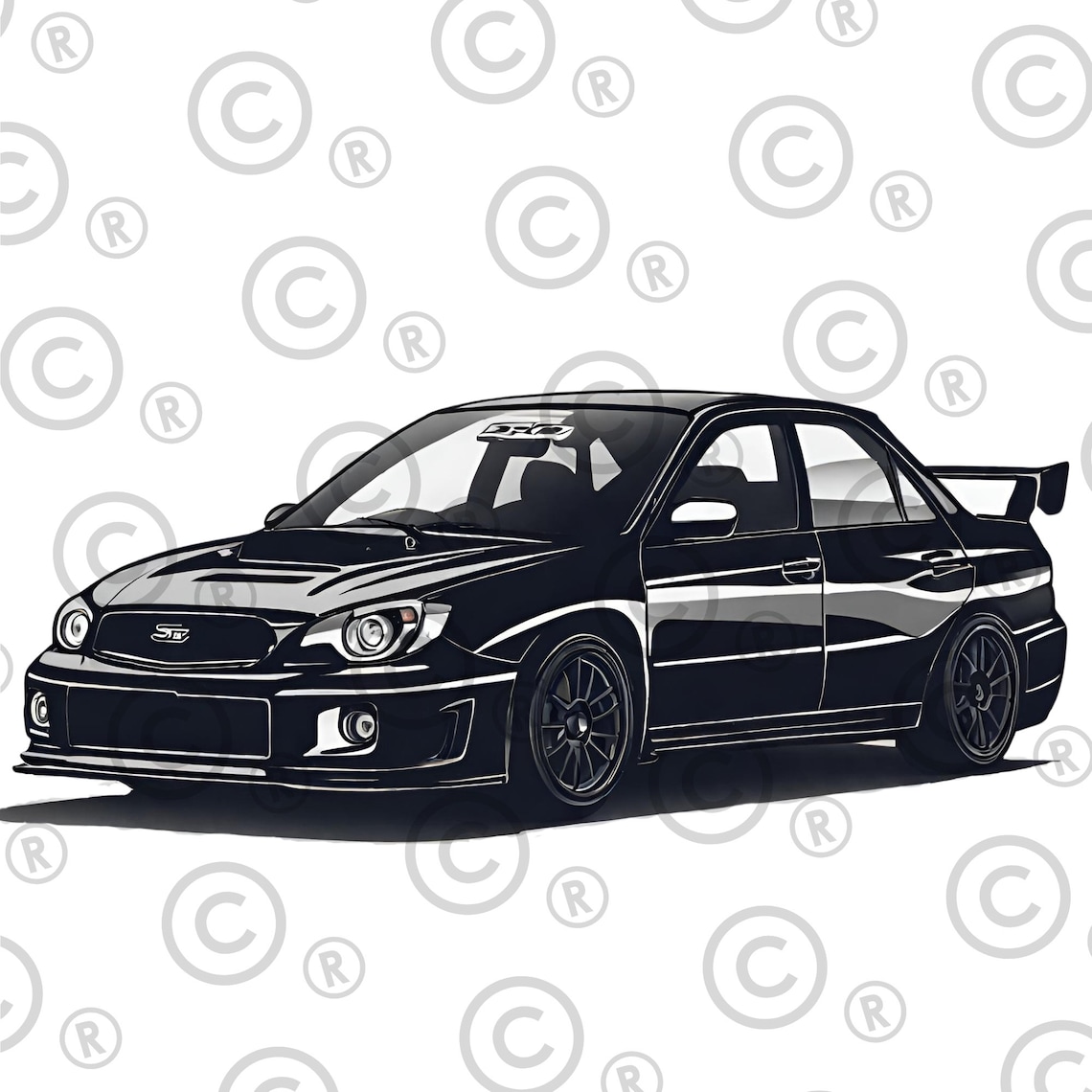 Subaru Impreza WRX STI Clip Art Svg, Png, Pdf, Jpeg Vector, Silhouette ...