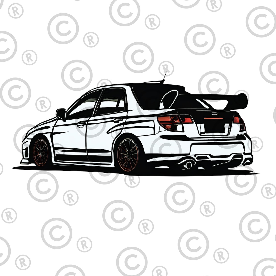 Subaru Impreza WRX STI Clip Art Svg, Png, Pdf, Jpeg Vector, Silhouette ...