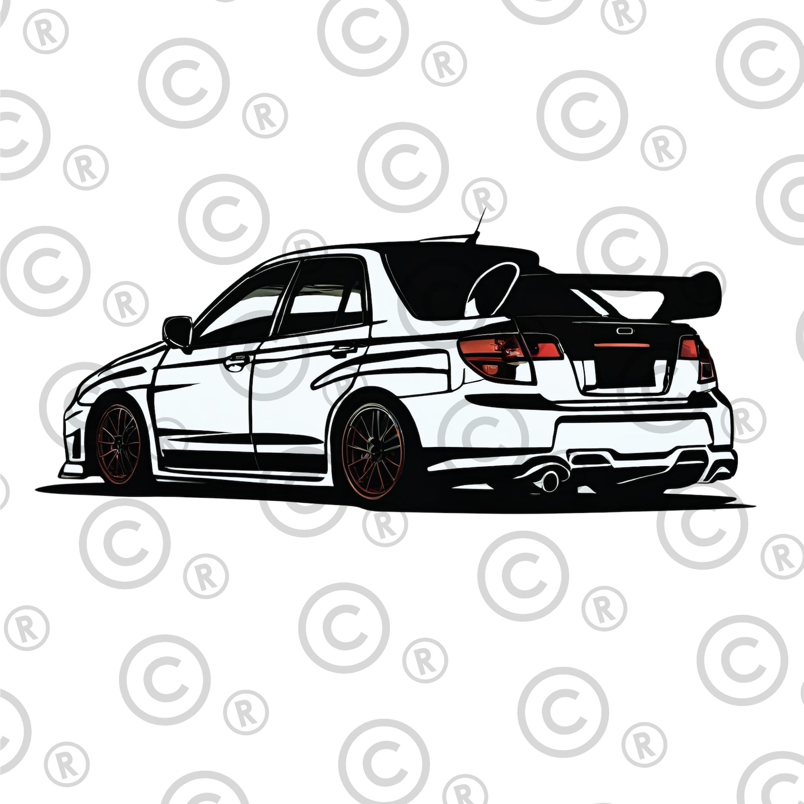 Subaru Impreza WRX STI Clip Art Svg, Png, Pdf, Jpeg Vector, Silhouette ...
