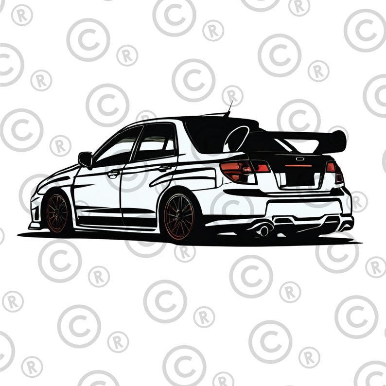 Subaru Impreza WRX STI Clip Art Svg, Png, Pdf, Jpeg Vector, Silhouette ...