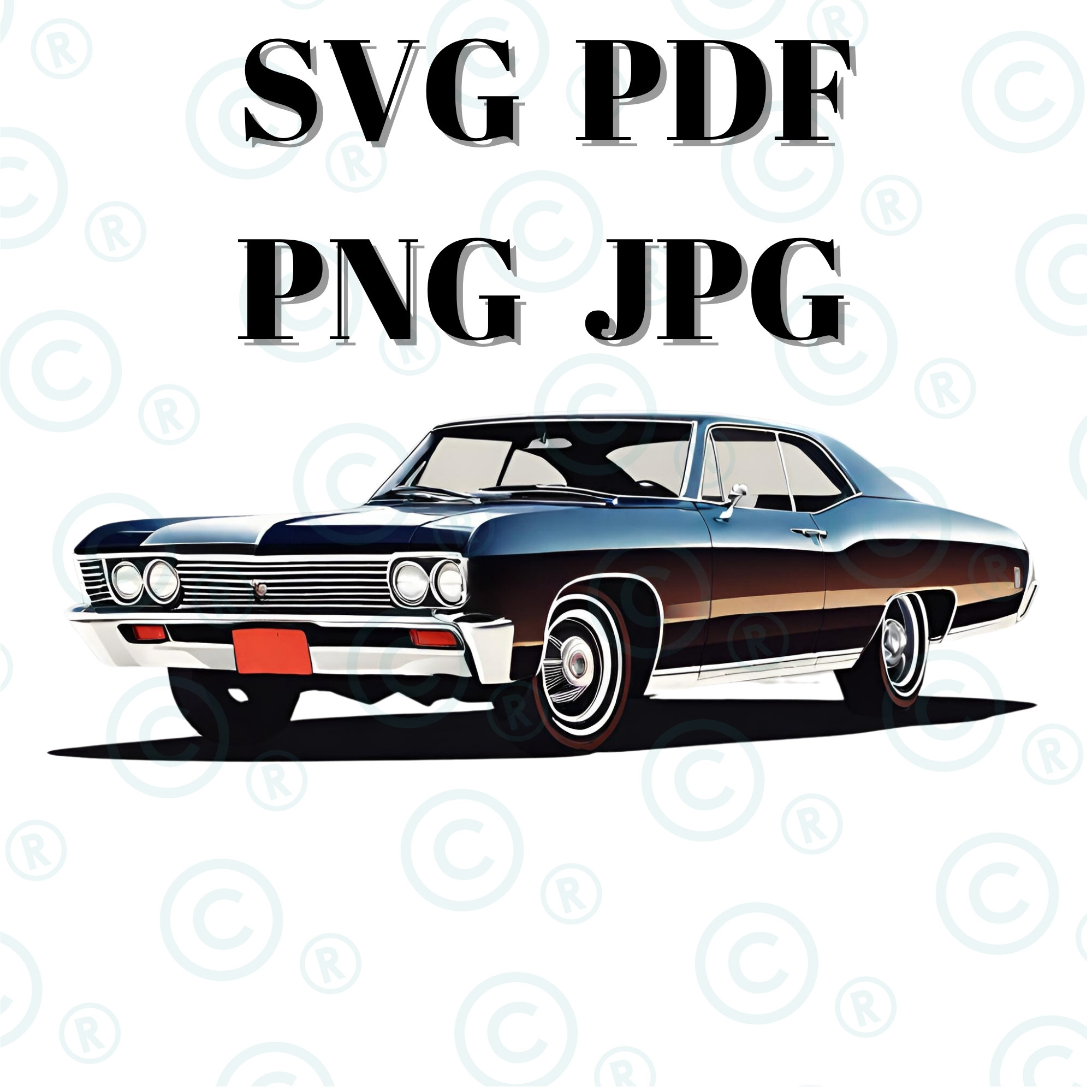 Chevrolet Impala Vector Art SVG, Jpeg, PNG, PDF Graphic Design ...