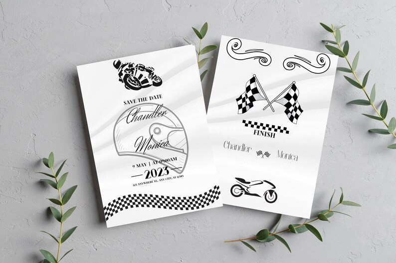 Motorcycle Lovers Wedding Invitation Template - DIY - Customizable ...