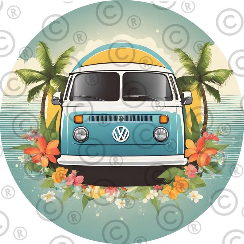 Sommerferien VW Van Clipart Set - Campervan Svg - Camping Van - Classic ...