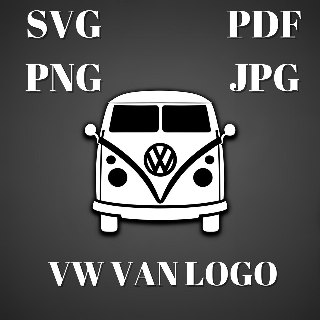 VW Van Logo & Vintage Car Art Files - Retro Car Clipart - Digital ...