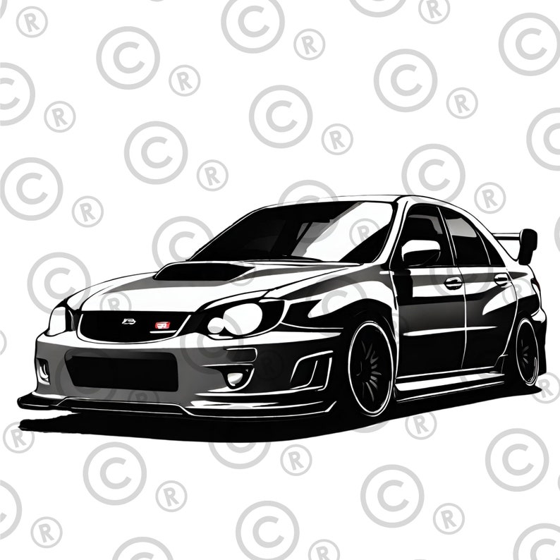 Subaru Impreza WRX STI Clip Art Svg, Png, Pdf, Jpeg Vector, Silhouette ...