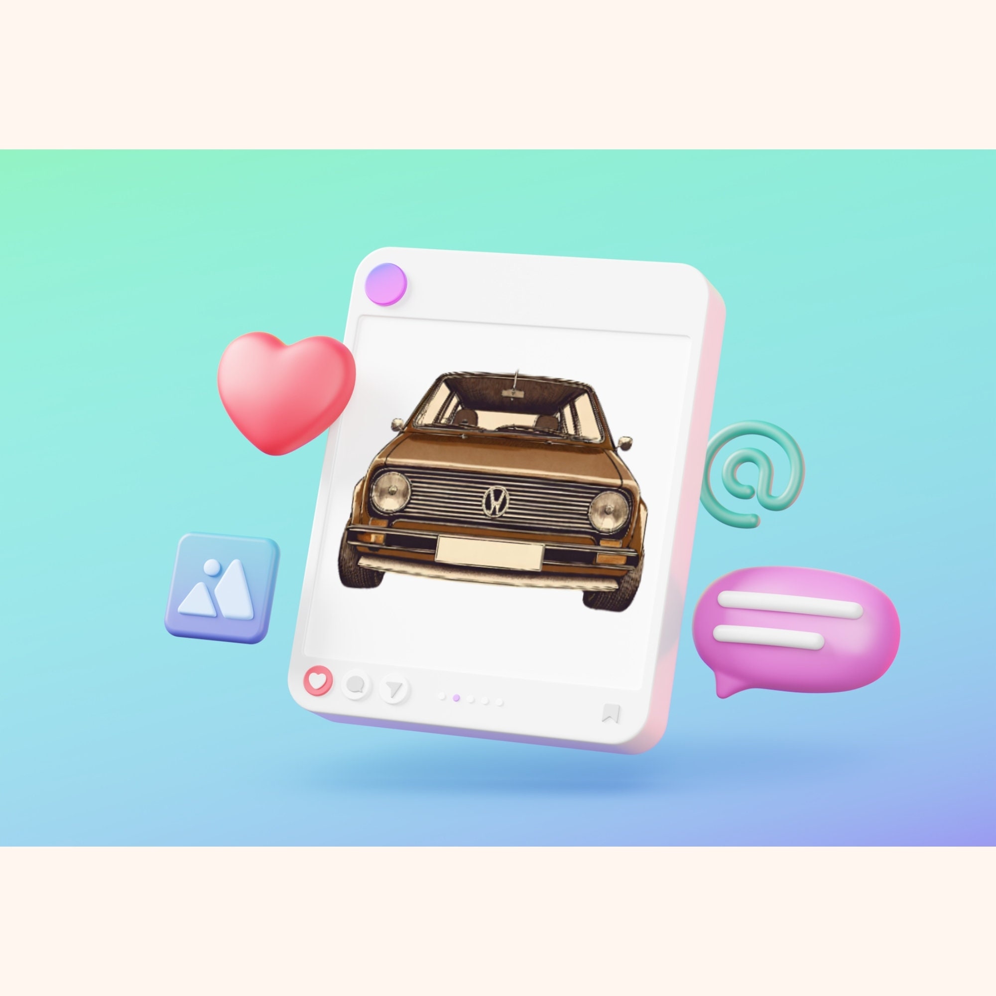 Groovy VW Golf Clipart Set VW Gti Svg Vintage Car Art Files Golf Svg Vw ...