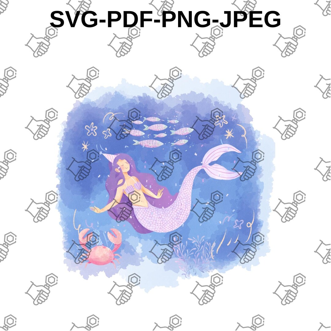 Clipart Mermaid SVG - Fantasy Undersea Clip Art - Mermaid Png ...
