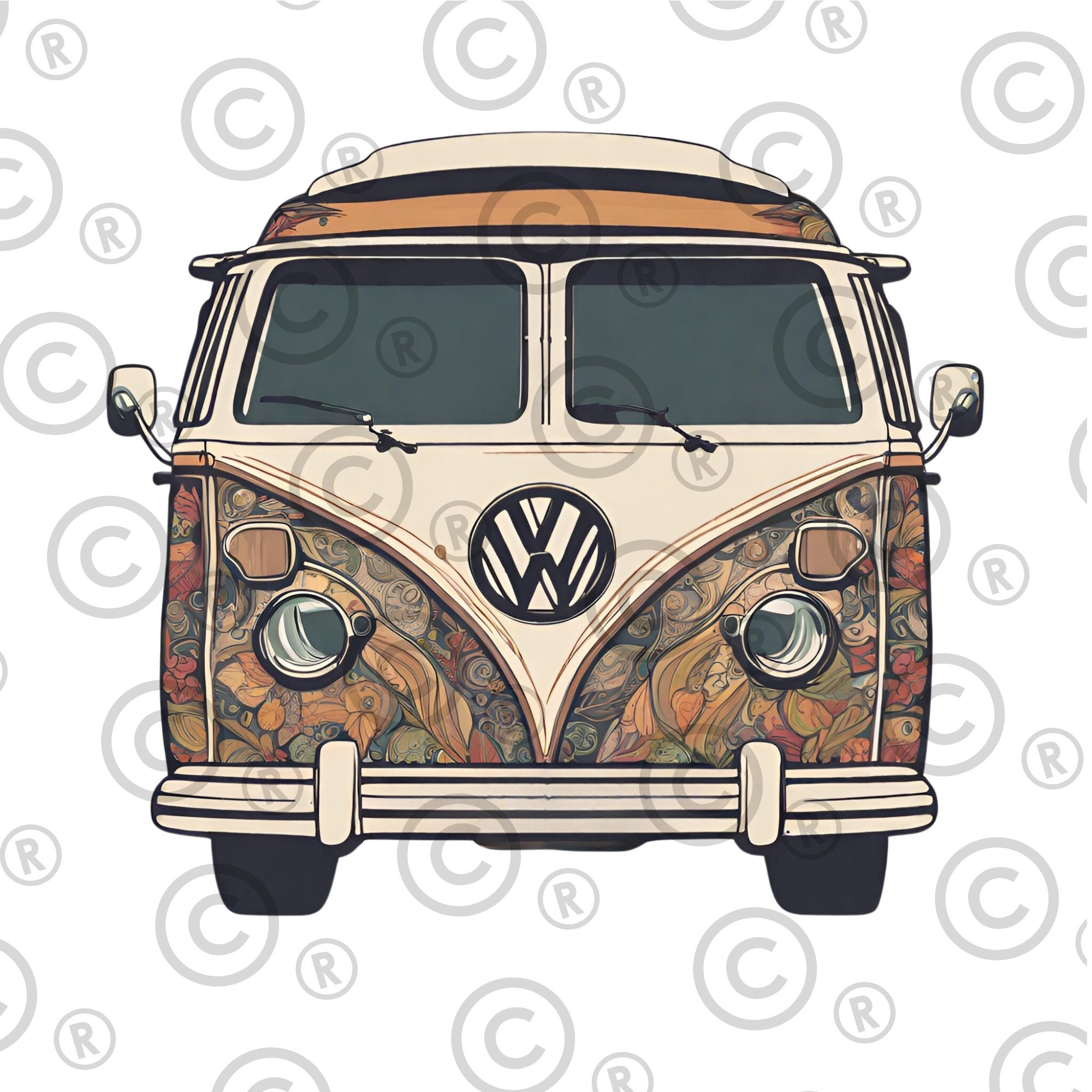 Boho VW Van Clipart Set Campervan Svg Camping Van Classic Car Svg ...