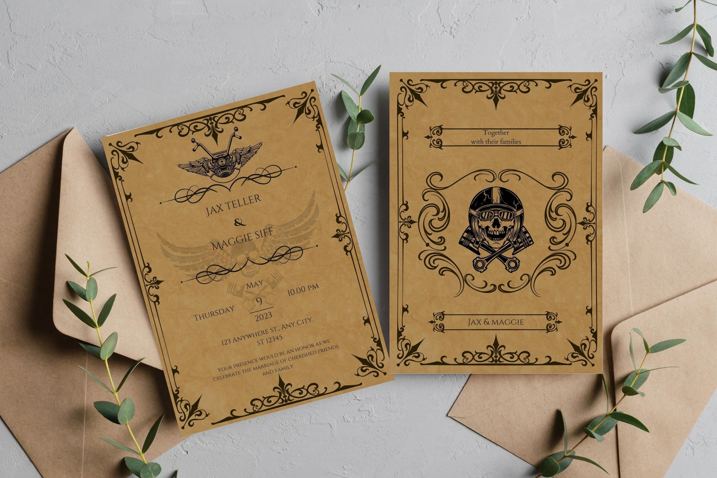 Harley Davidson Wedding Invitations Template Harley Motorcycle Lovers Special Invite