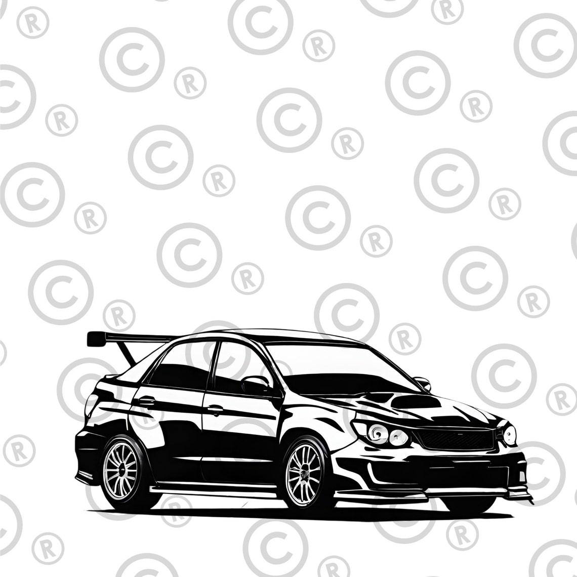 Subaru Impreza WRX STI Clip Art Svg, Png, Pdf, Jpeg Vector, Silhouette ...