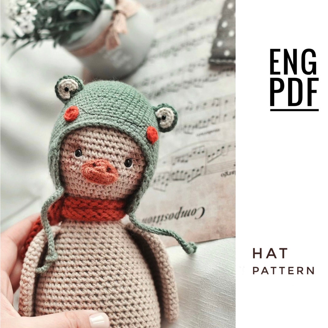Hat for Toys Crochet Pattern. Amigurumi Hat-frog Pattern. PDF. English ...