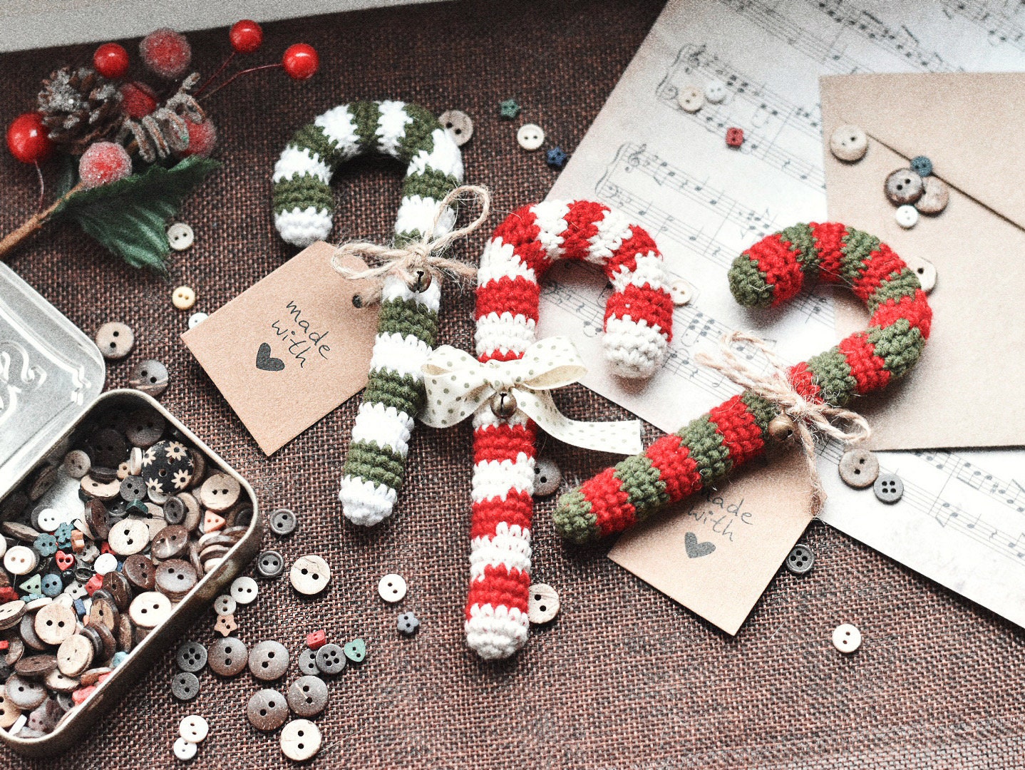 Candy Cane Crochet Pattern. Amigurumi Candy Cane Pattern. Christmas ...