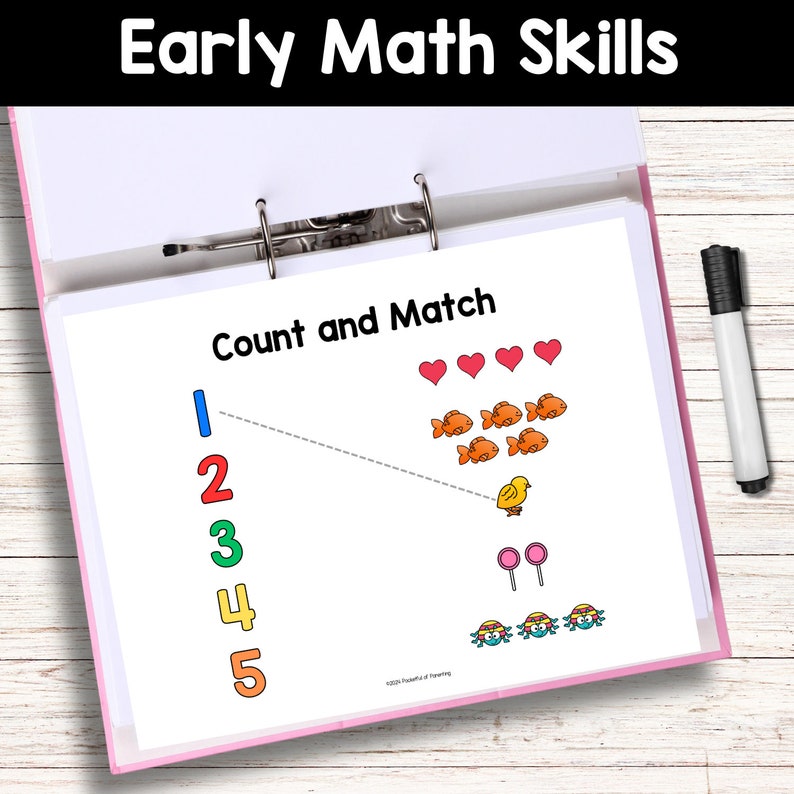 Pre-k Learning Binder - Pre-k Busy Book, Activity Book for Preschoolers ...