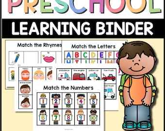 Pre-k Learning Binder - Pre-k Busy Book, Activity Book for Preschoolers ...