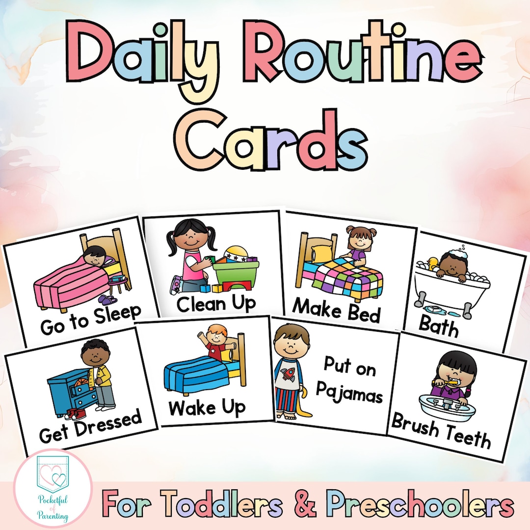 Visual Schedule & Daily Routine Cards for Toddlers, Preschoolers (at ...