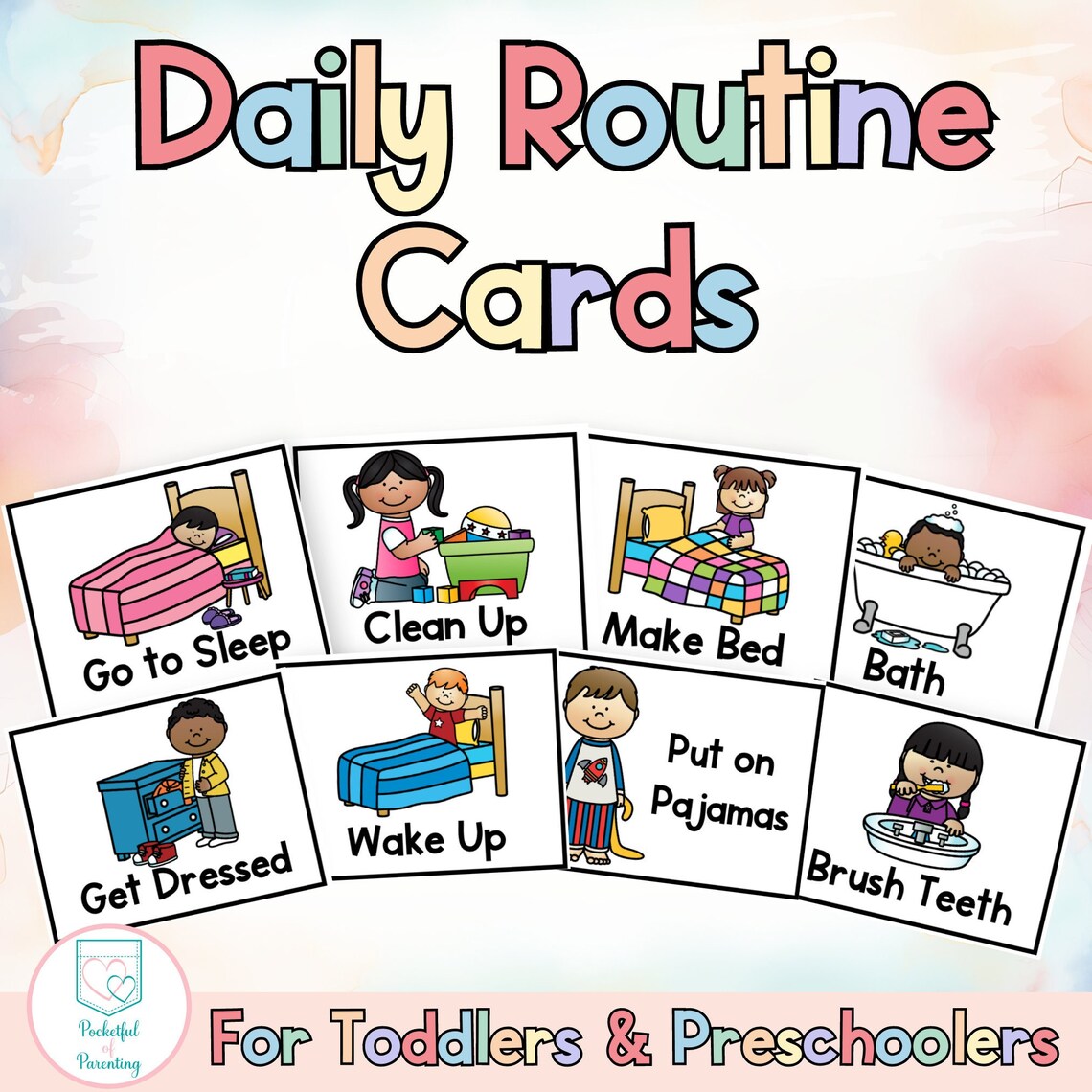 Visual Schedule & Daily Routine Cards for Toddlers, Preschoolers (at ...