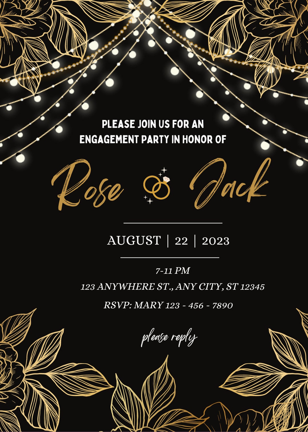 Engagement Invitation Card Digital Card for Download Digital - Etsy